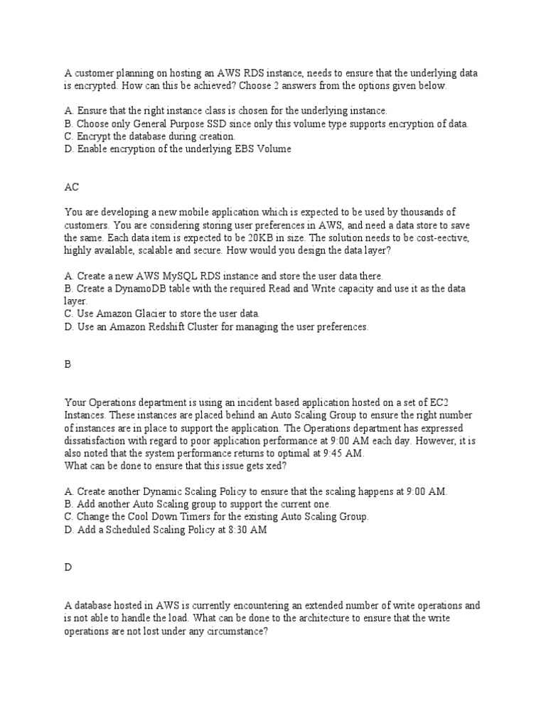 AWS Questions | PDF | Amazon Web Services | Cloud Computing