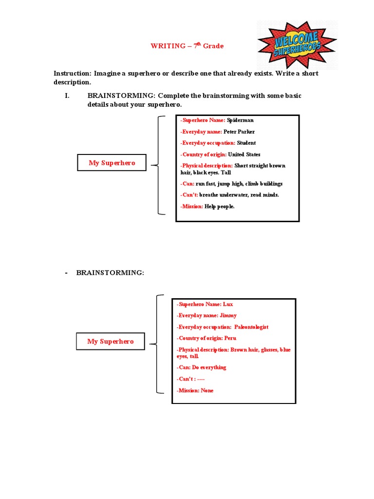 Writing Diagnostic Test - 7th Grade | PDF | Spider Man