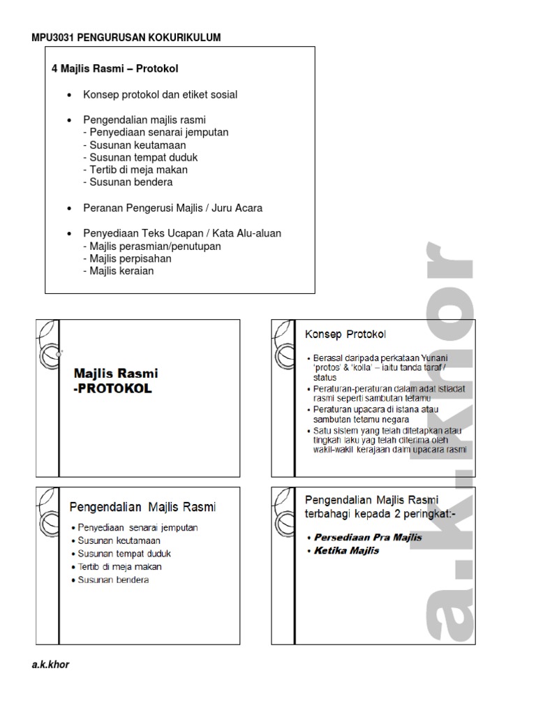4 Majlis Rasmi - Protokol | PDF