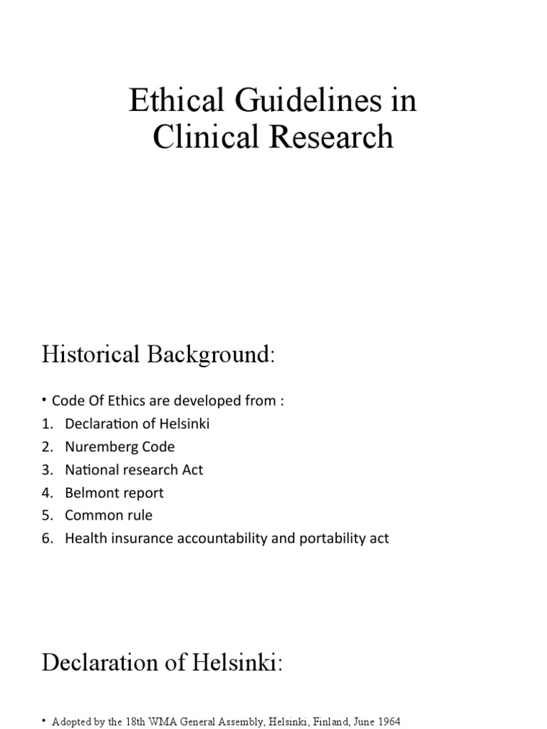 7 Ethical Guidelines in Clinical Research | PDF | Institutional Review ...