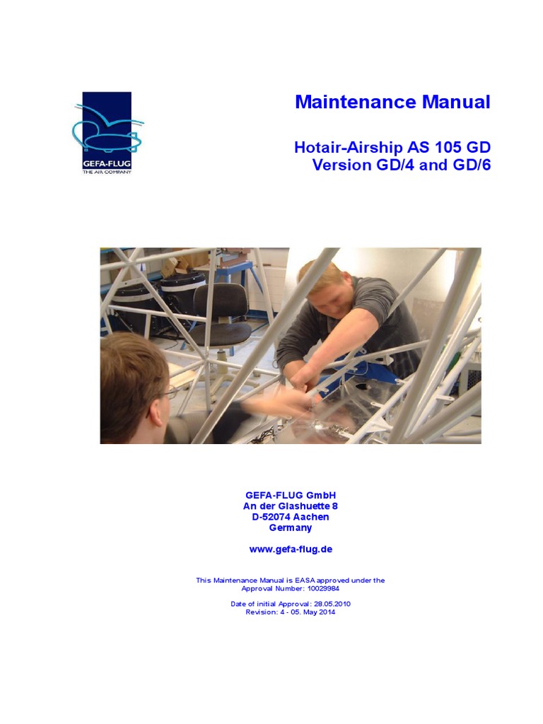 Maintenance Manual GD-4 Und GD-6 Issue 1 Rev 4 May 2014 | PDF | Airship ...