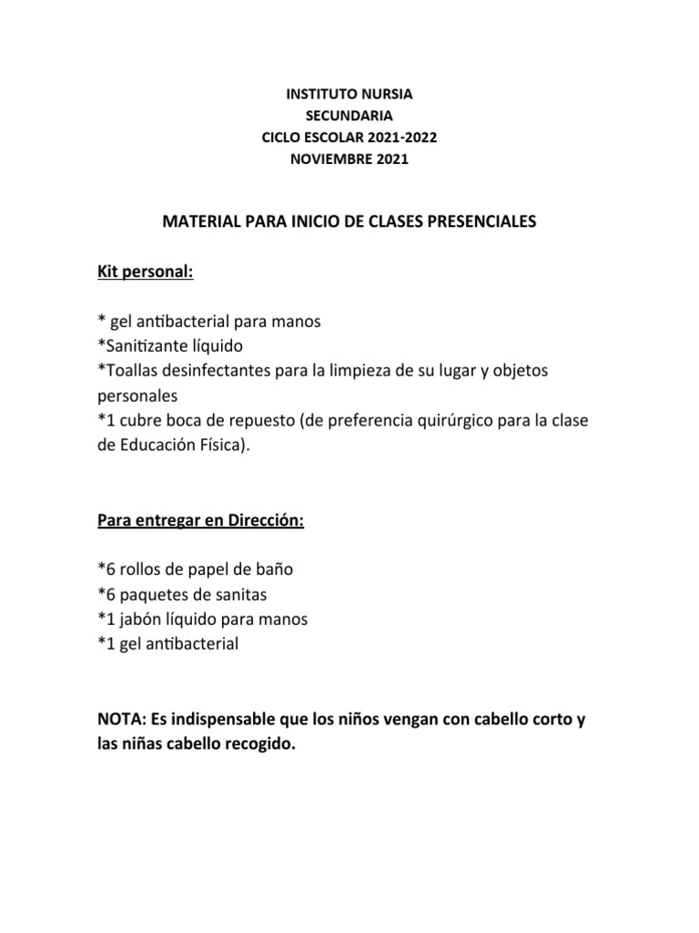 Material para Regreso A Clases | PDF | Ciencia y matemáticas