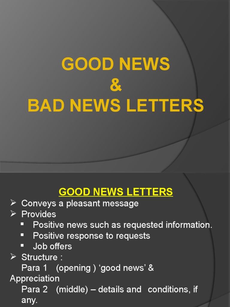 Good and Bad News Letter Guidelines | PDF | News
