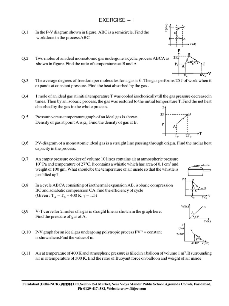 KTG & Thermodynamics | PDF | Gases | Heat