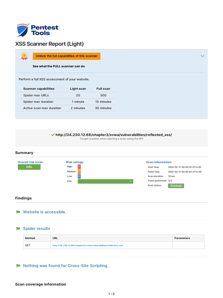 XSS Scanner Report (Light) : Unlock The Full Capabilities of This ...