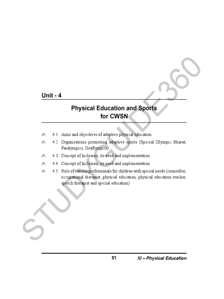 Class 11 Physical Education Notes Chapter 4 Studyguide360 | PDF ...