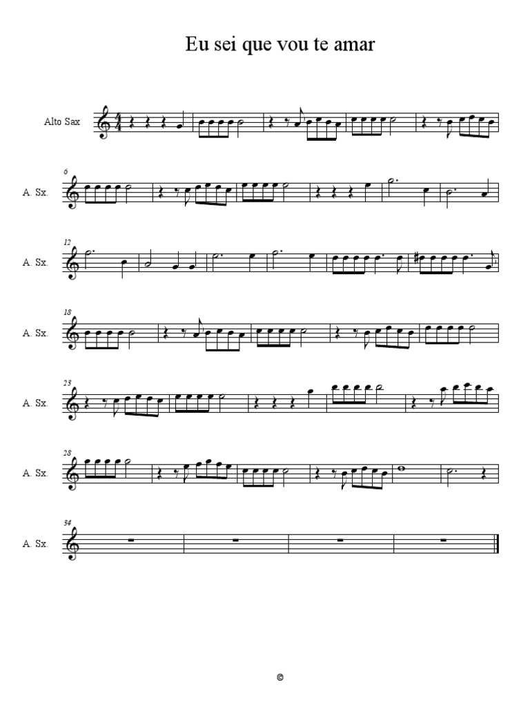 Eu Sei Que Vou Te Amar - Partitura | PDF