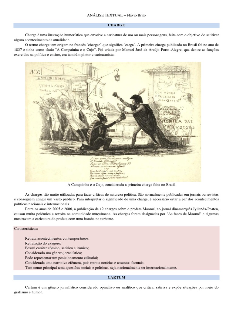 Gêneros Textuais: Charge e Cartum | PDF | Desenho | Jornalismo