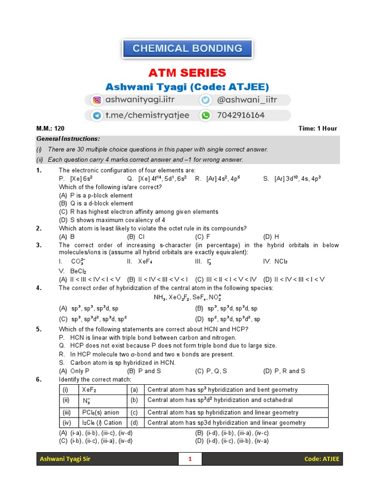 Chemical Bonding Notes | PDF | Chemical Polarity | Physical Sciences