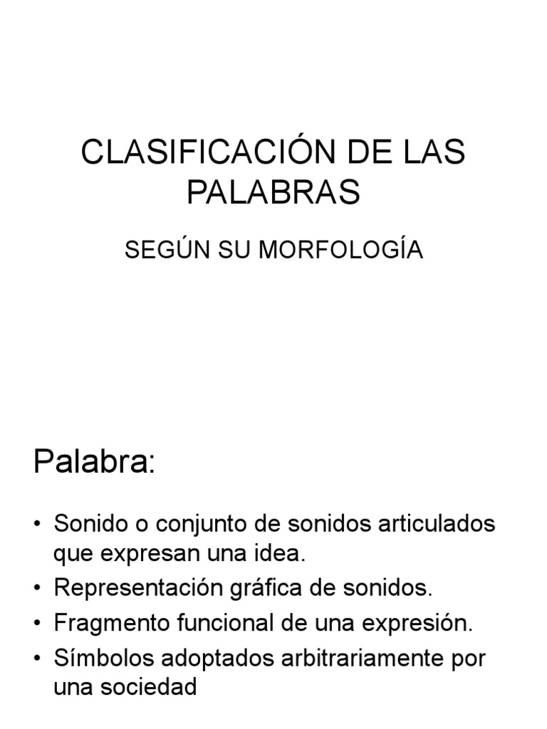 Clasificación de Palabras por Morfología | PDF | Sustantivo | Palabra