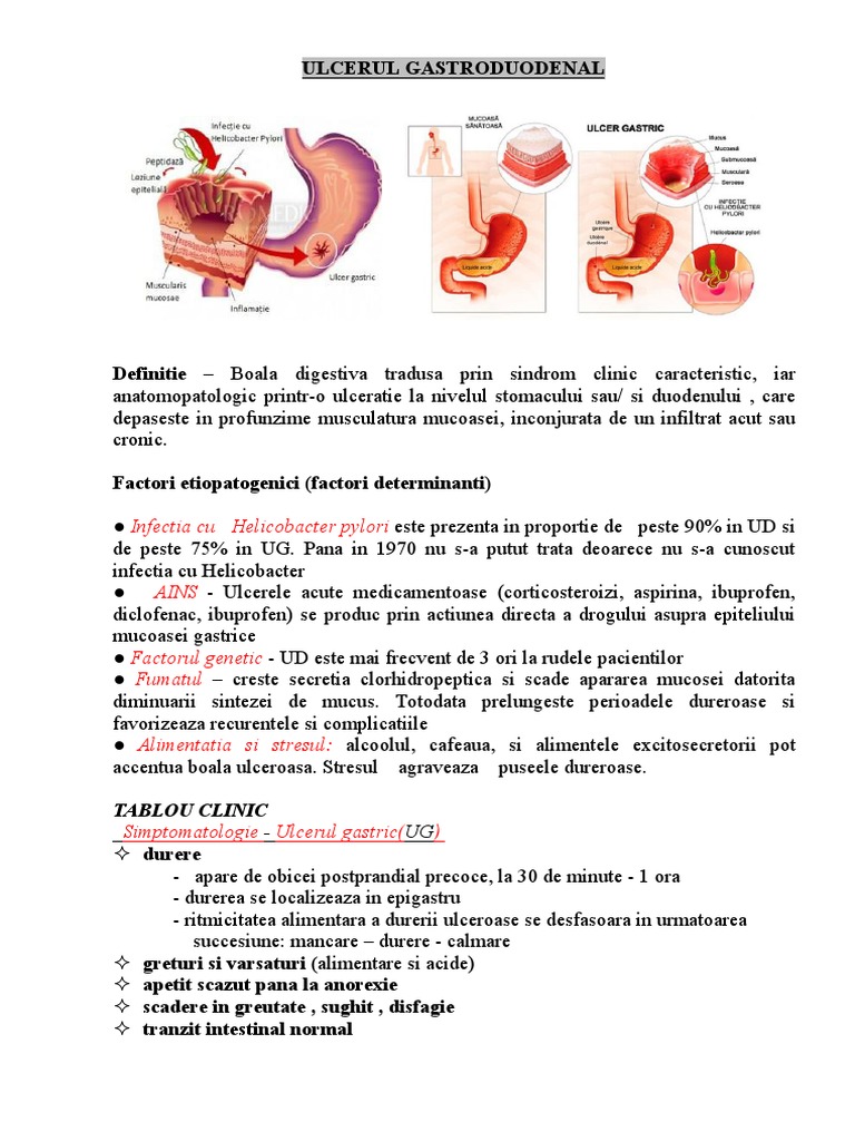 Ulcerul Gastroduodenal | PDF