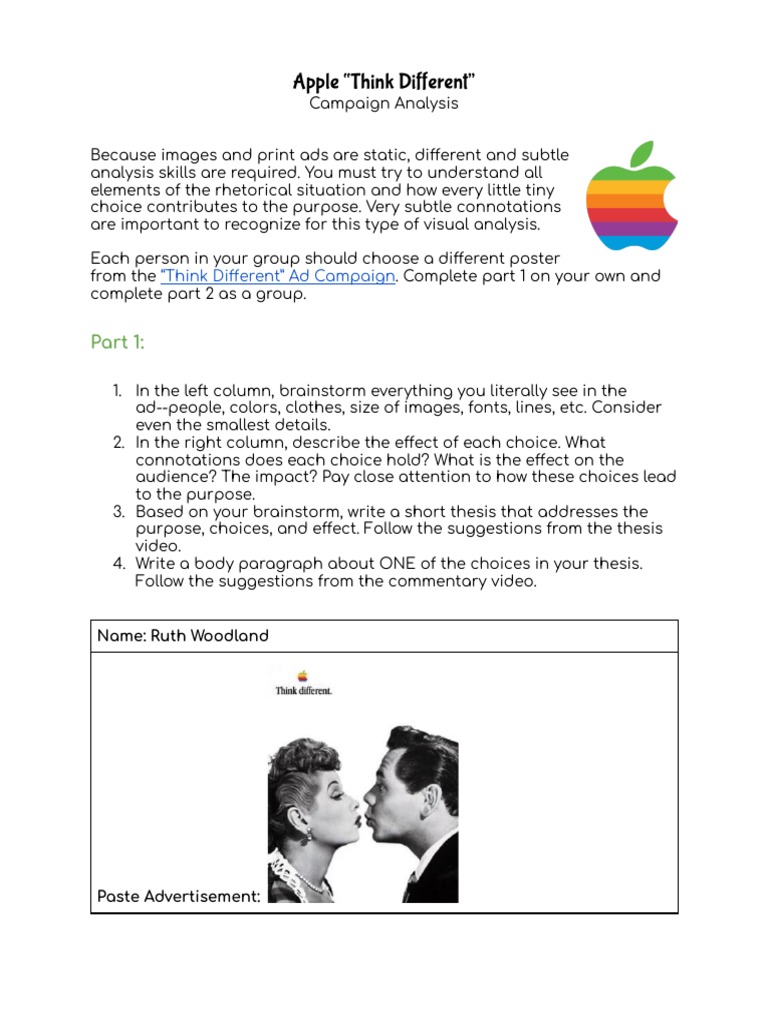 Apple "Think Different": "Think Di Erent" Ad Campaign | PDF | Lucille ...