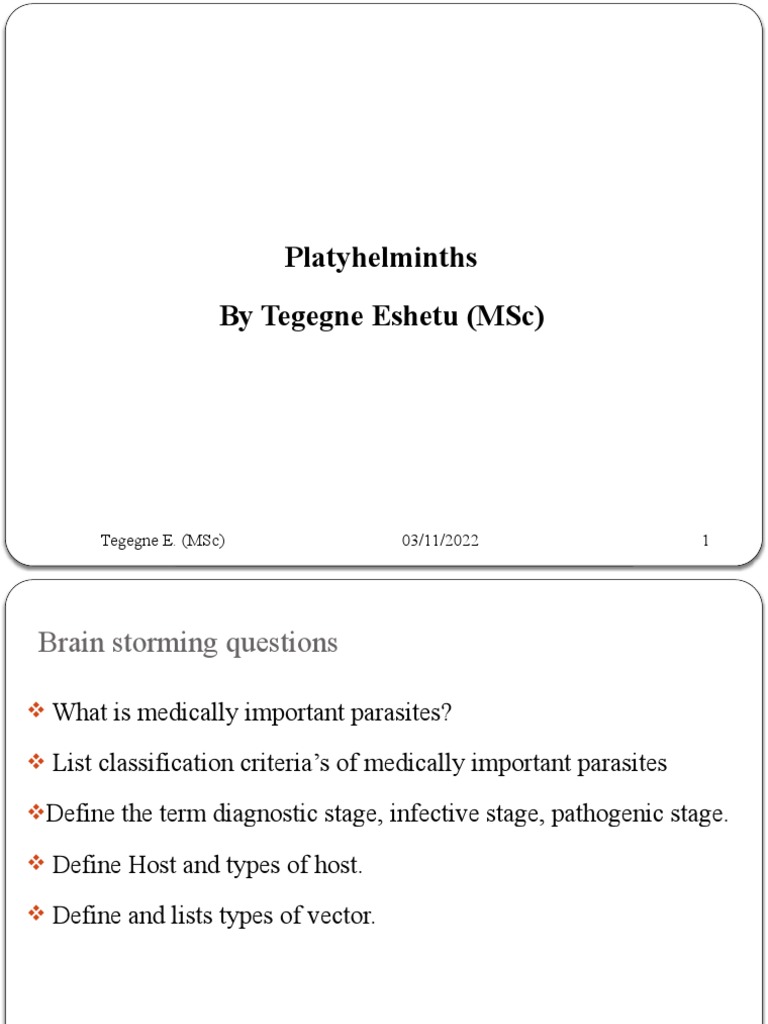 Platyhelminths Intr +schisto | PDF | Clinical Medicine | Medical Specialties