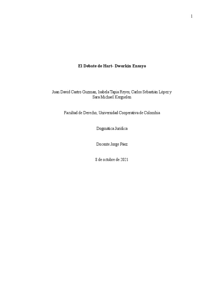 El Debate de Hart-Dworkin Ensayo | PDF | Juez | Gobierno