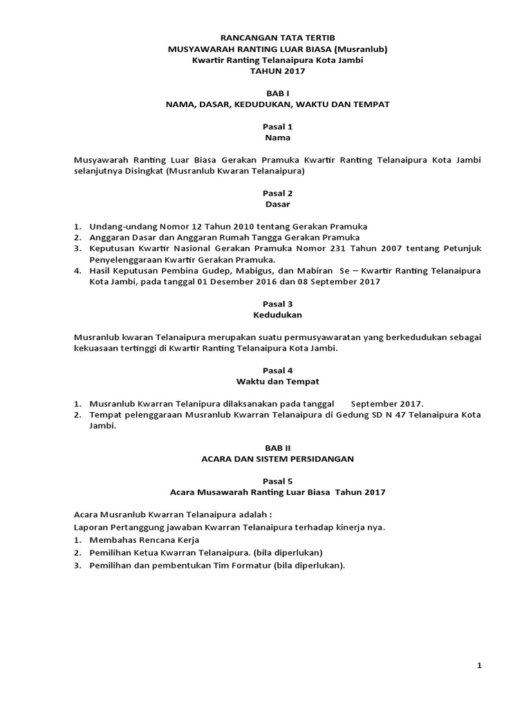 Rancangan Tata Tertib | PDF