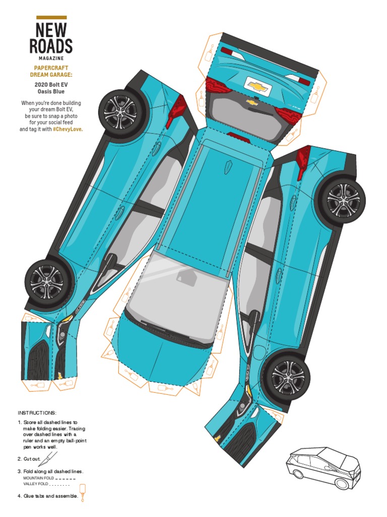 PAPERCRAFT - CHEVROLET CNR - Bolt - EV - Blue - Oasis | PDF