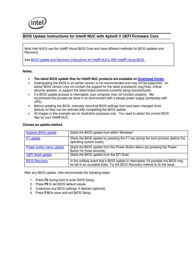 Aptiov Bios Update Nuc | Download Free PDF | Bios | Booting