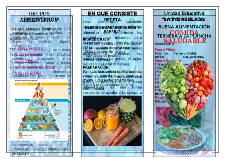 TRIPTICO de Comida Saludable | PDF