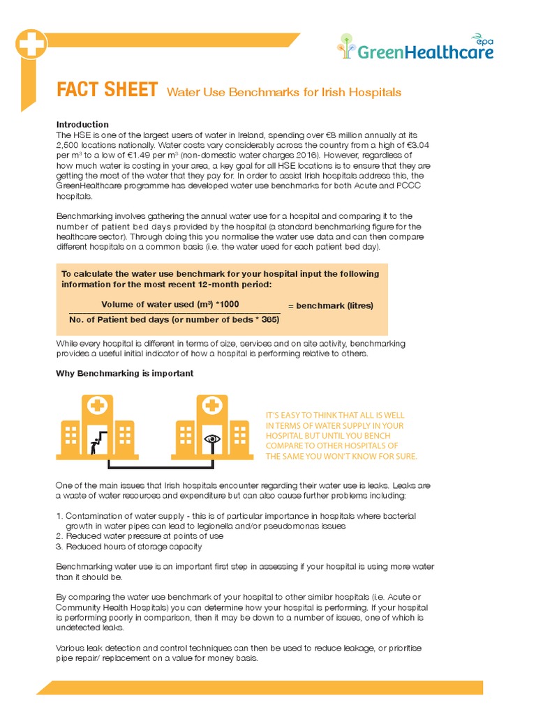 Water Benchmark Fact Sheet | PDF | Hospital | Benchmarking