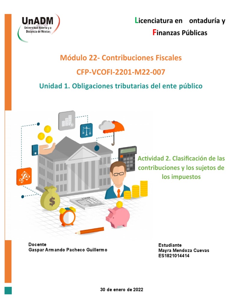 M22 U1 A2 MendozaCM | PDF | Impuestos | Impuesto sobre la renta