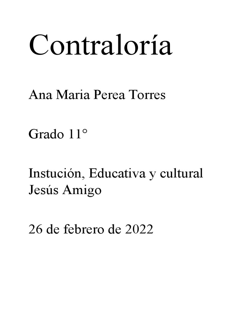 Contraloría, Ana Maria Perea | PDF