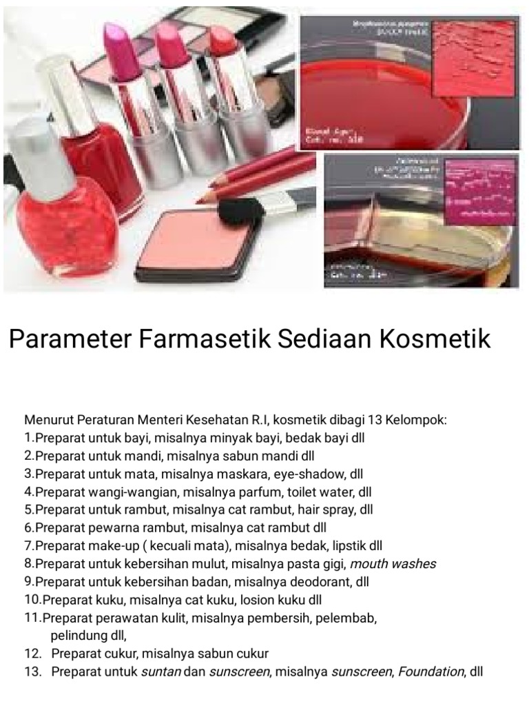 Parameter Farmasetik Sediaan Kosmetik | PDF | Kesehatan Holistik ...
