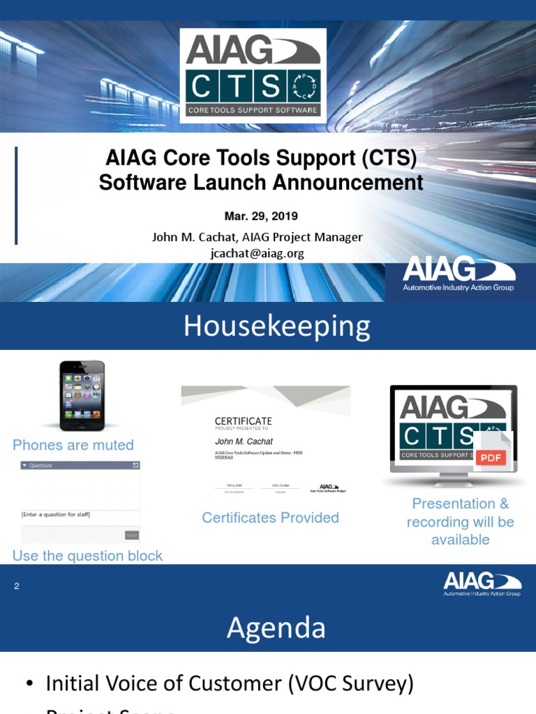 AIAG Core Tools Support Software Launch Mar 26 2019 FINAL | PDF ...