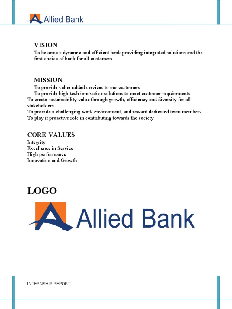 Allied-Bank Final Reprt | PDF | Cheque | Deposit Account