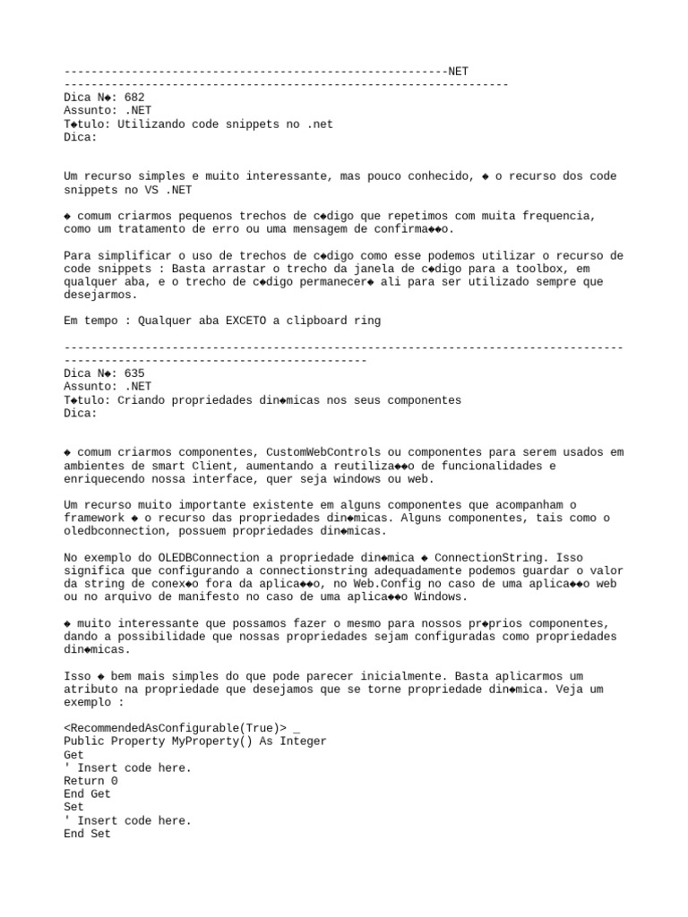 Dicas Net Asp Adonet Aspnet Pdf Active Server Pages Asp Xml