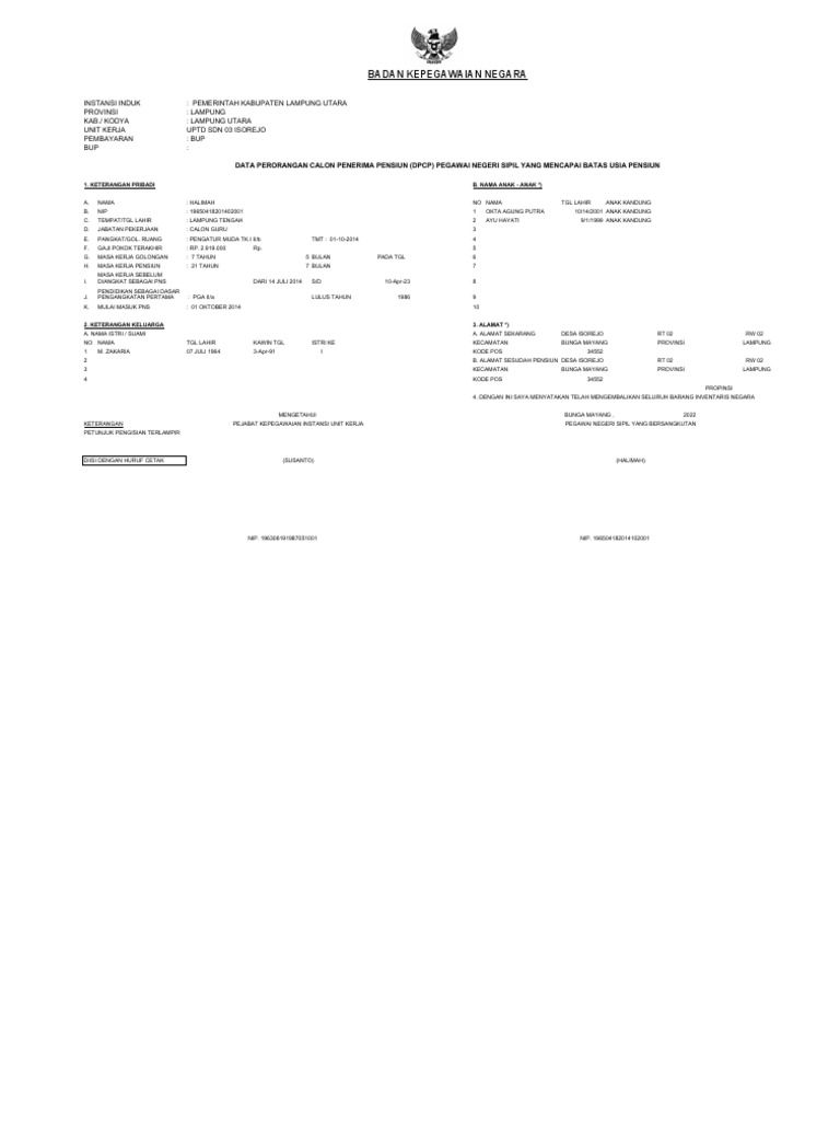 Blangko DPCP | PDF Blangko DPCP | PDF