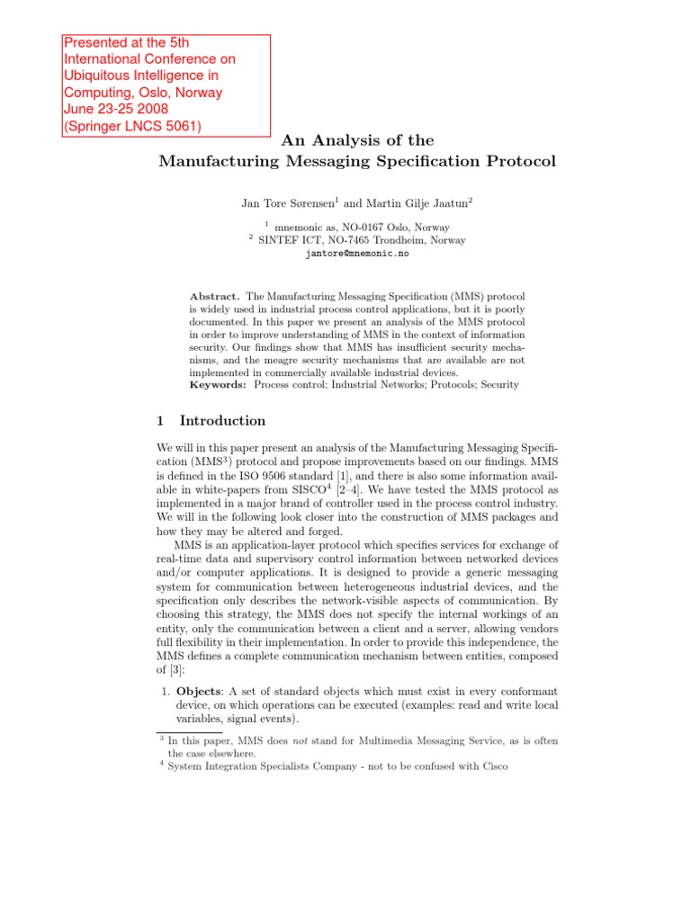 Mms Paper | PDF | Osi Model | Internet Protocol Suite