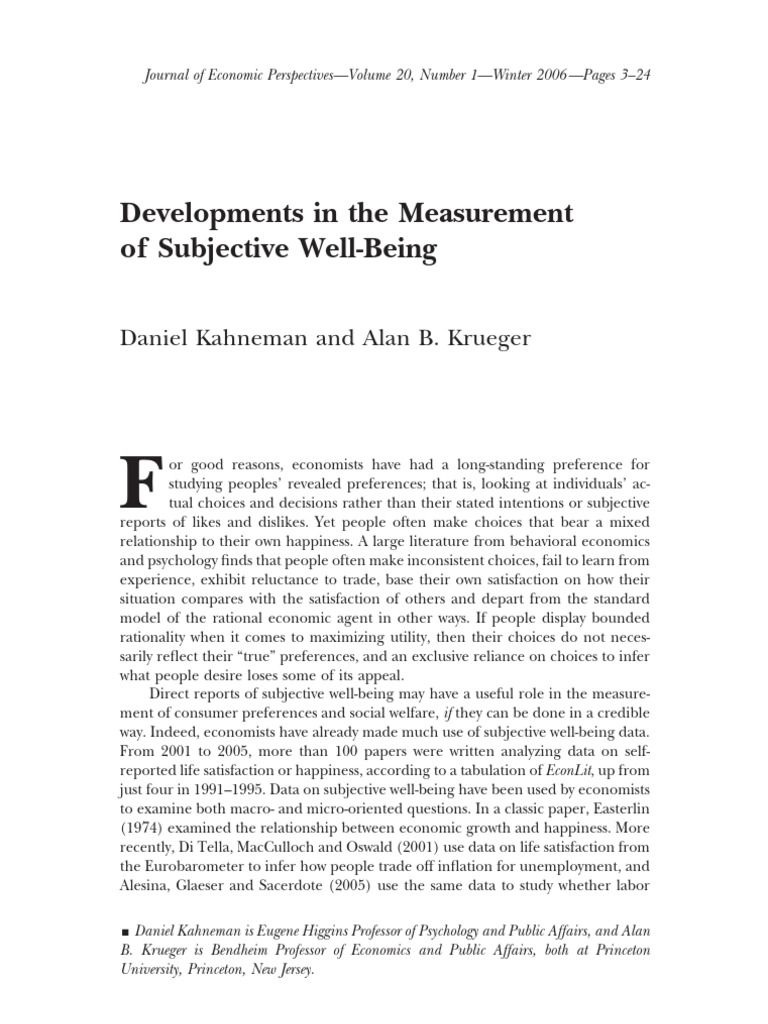 Measurement of Well Being | PDF | Affect (Psychology) | Well Being