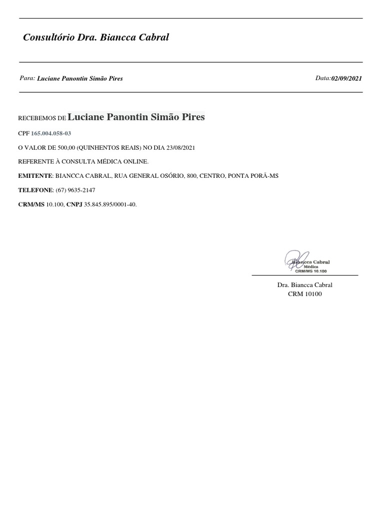 Atestado 02092021 Luciane Panontin Simão Pires | PDF | Direito