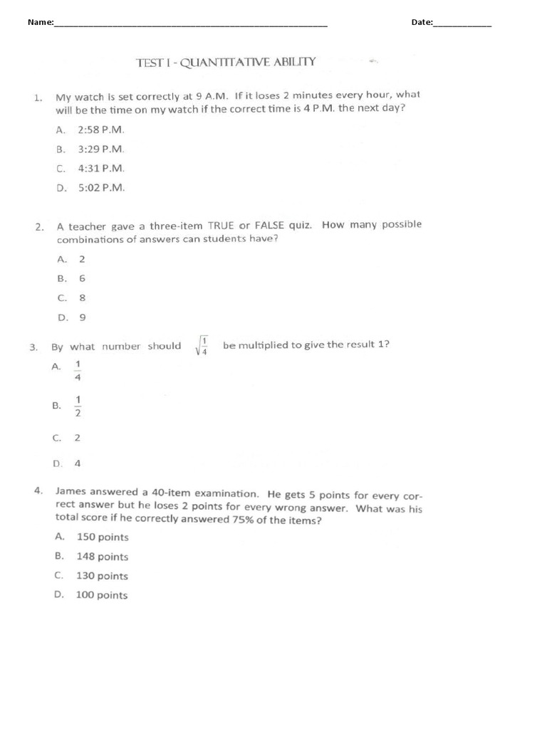 Pisay Exam 1 | PDF