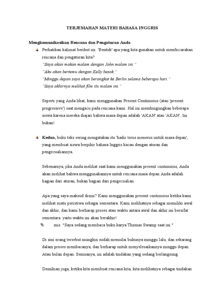 Terjemahan Materi Describing Changes | PDF