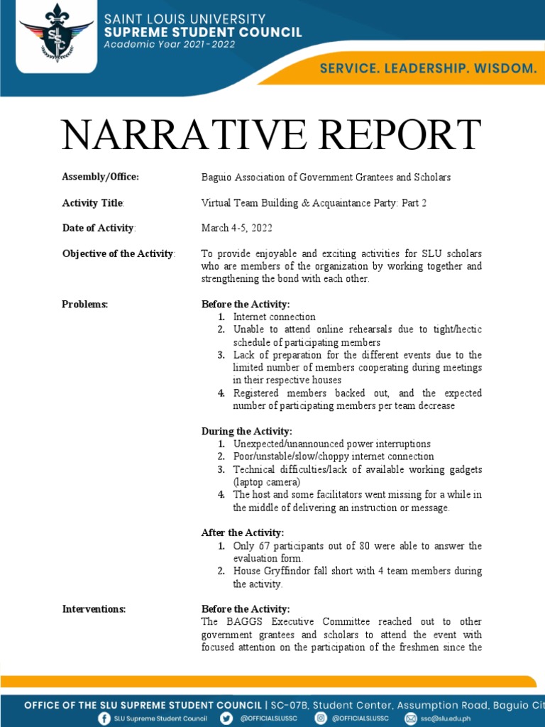 Narrative-Report-Team Building 2.0 | PDF