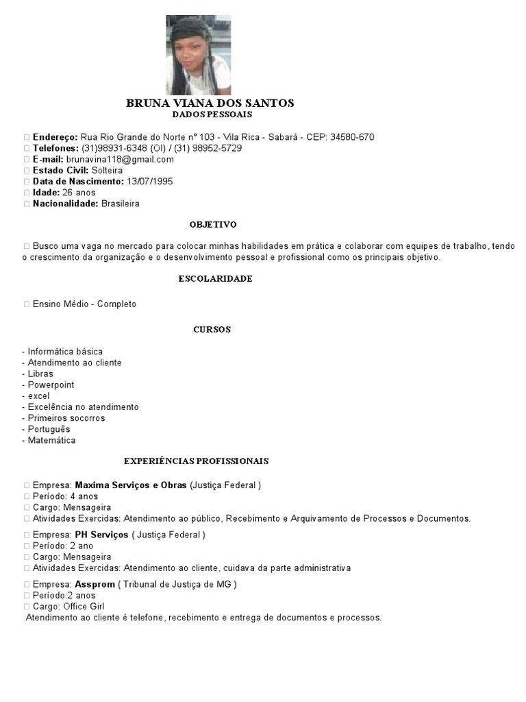 Curriculum Bruna | PDF