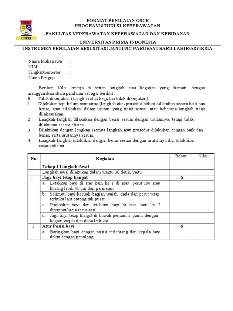 Format Penilaian Osce RJP | PDF