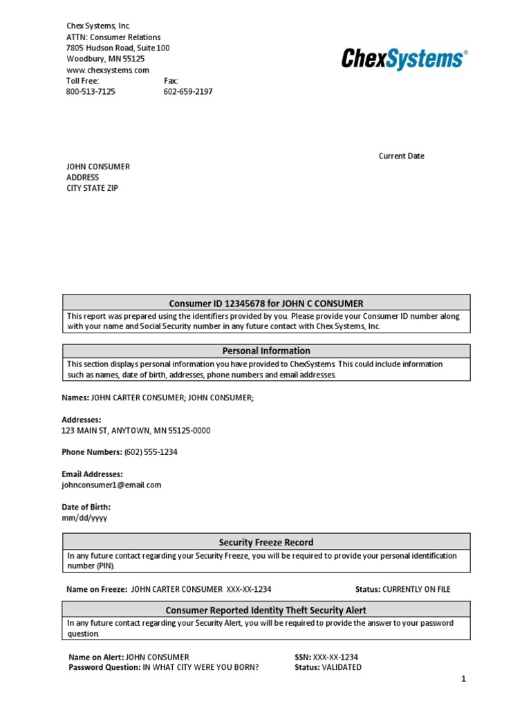 Sample Consumer Disclosure Report | PDF | Credit Bureau | Credit Score