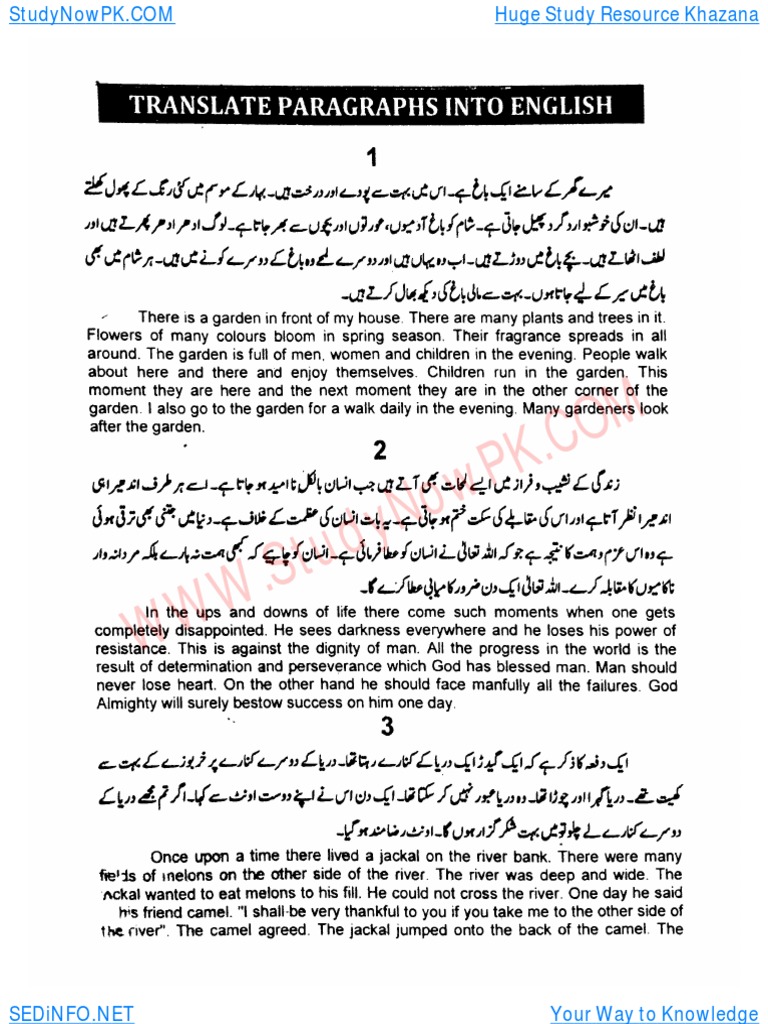 10th-English-Notes-Translation-Urdu-to-English-Notes-StudyNowPK.COM_ | PDF