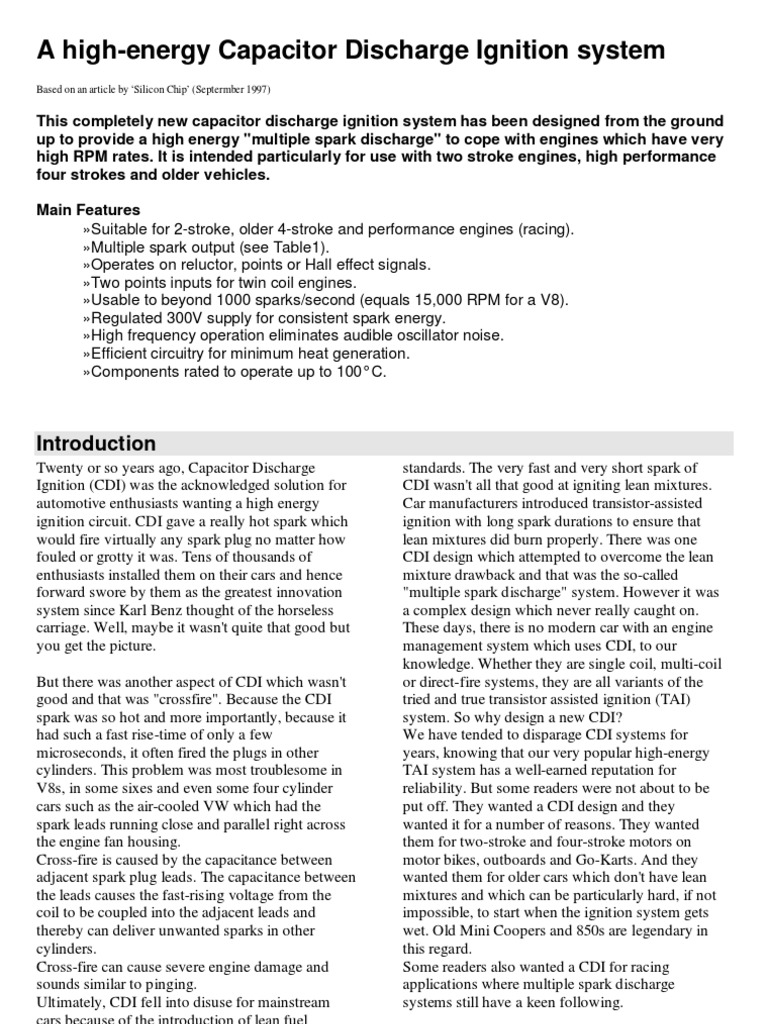SC DIY CDI Article Hires | PDF | Ignition System | Power Inverter
