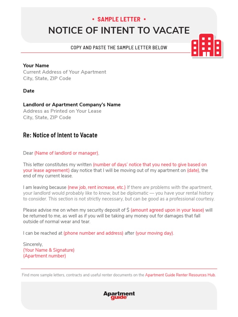 Sample Letter Giving Notice | PDF
