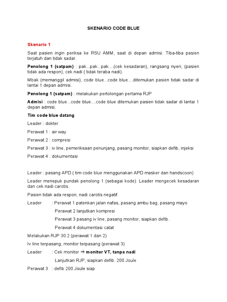 Skenario Code Blue | PDF