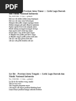 Lirik Lagu Rek Ayo Rek & Tanjung Perak | PDF