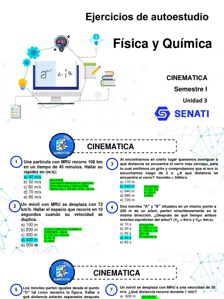 Ejercicios de Cinemática: MRU y MRUV | PDF | Cinemática | Tarifas