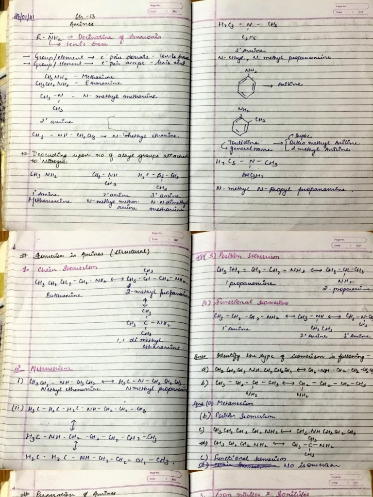 Amines Notes Class 12th | PDF
