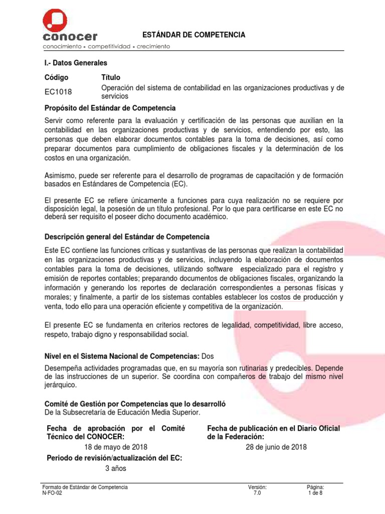 Operación Del Sistema de Contabilidad en Las Organizaciones Productivas ...