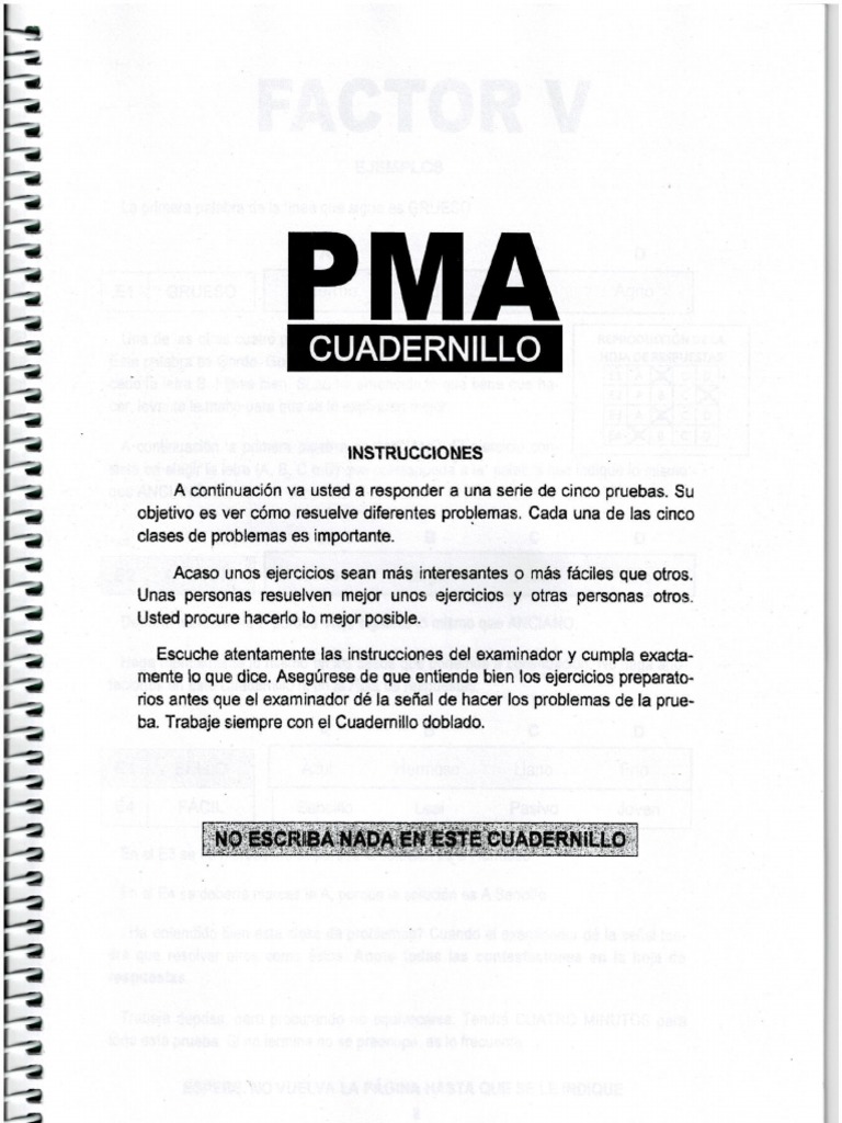 Cuadernillo PMA | PDF