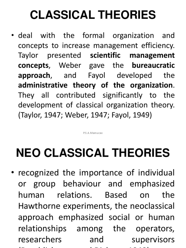 The Classical (Neo-Modern) Theory of Management | PDF