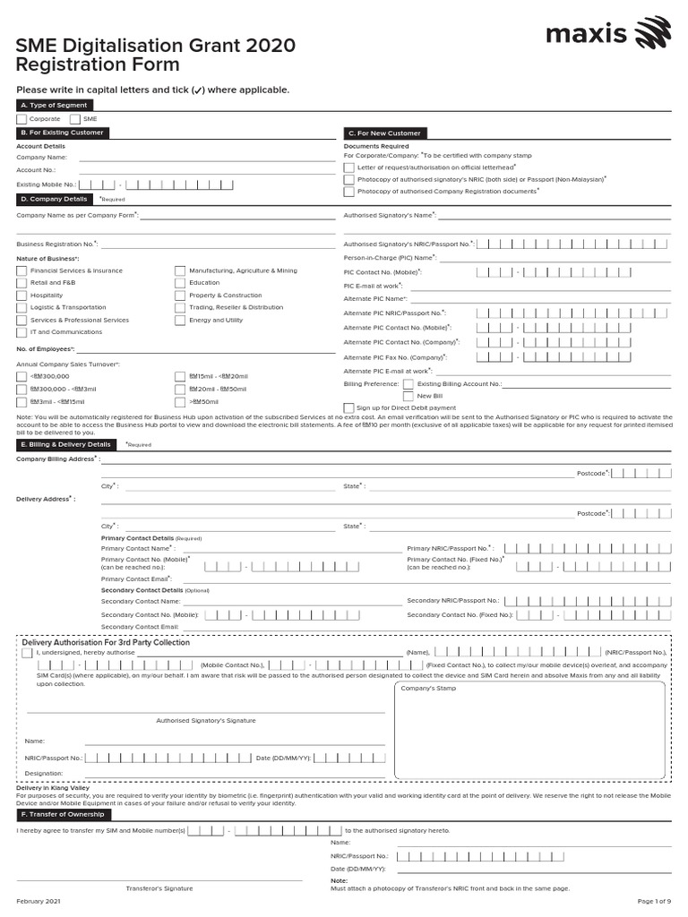 Maxis Digital Grant Form 2022 | PDF | Mobile App | Passport
